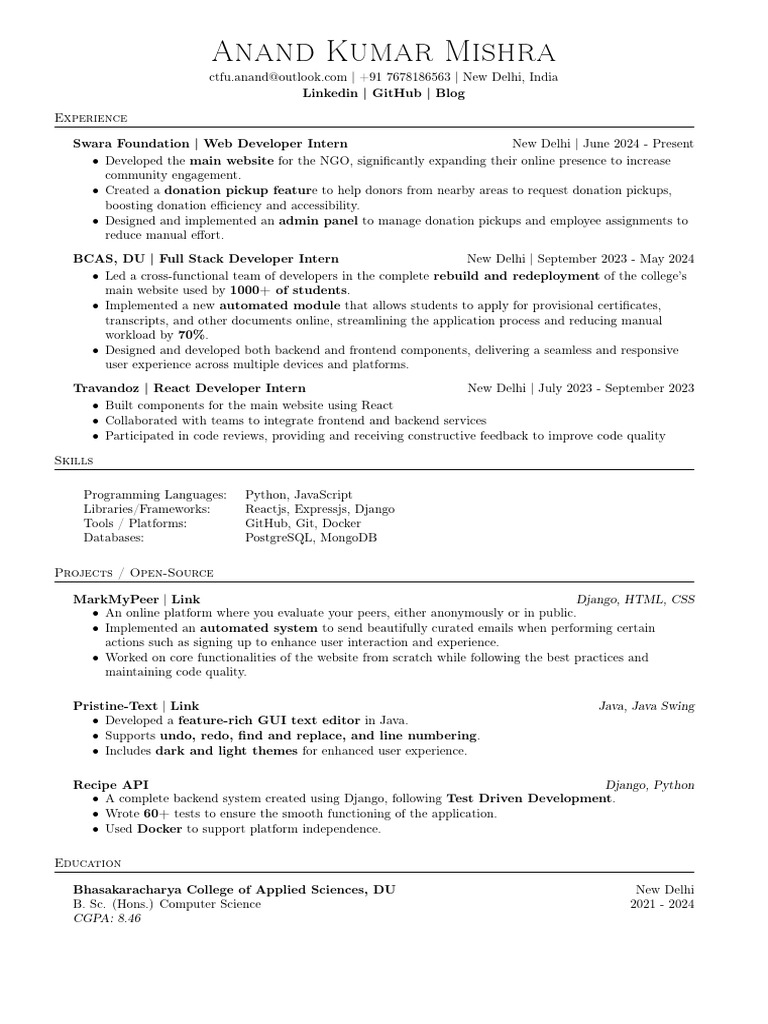 Anand's_Resume (1) | PDF | Websites | Java (Programming Language) Anand's_Resume (1) | PDF | Websites | Java (Programming Language)