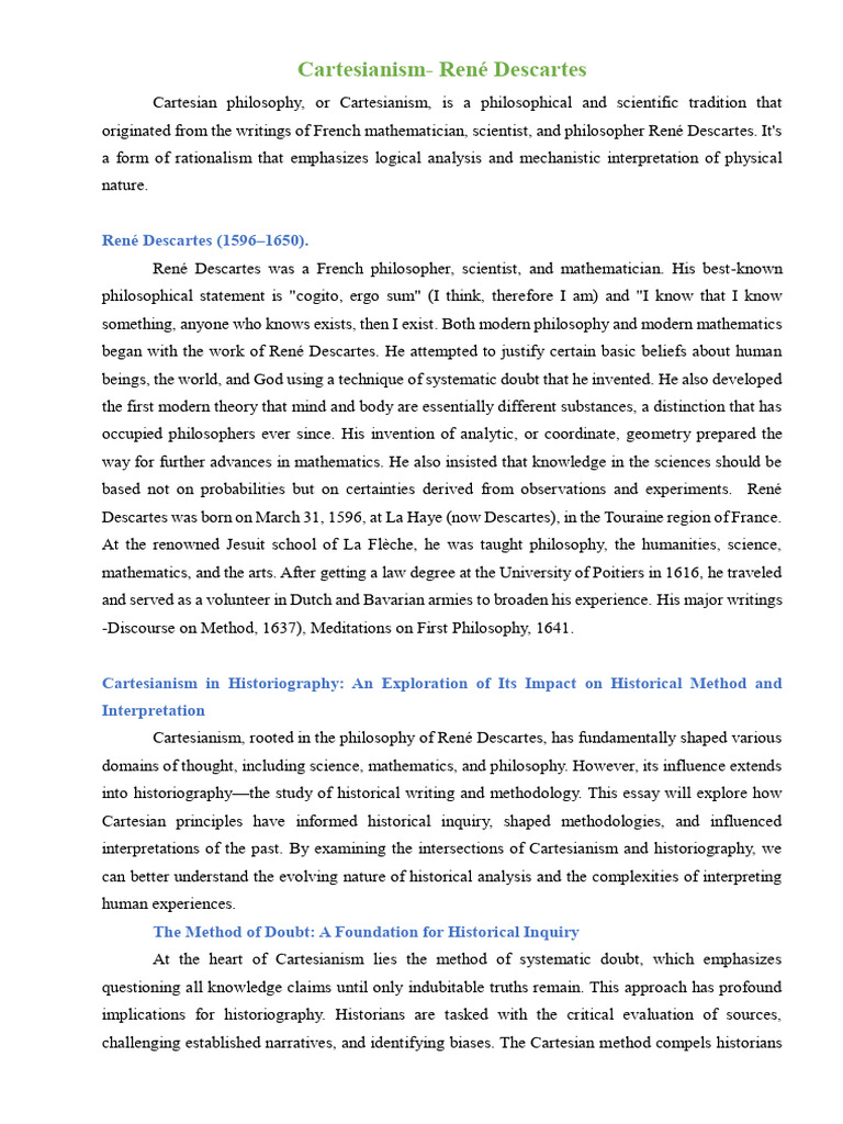 Cartesian | PDF | Philosophy | History