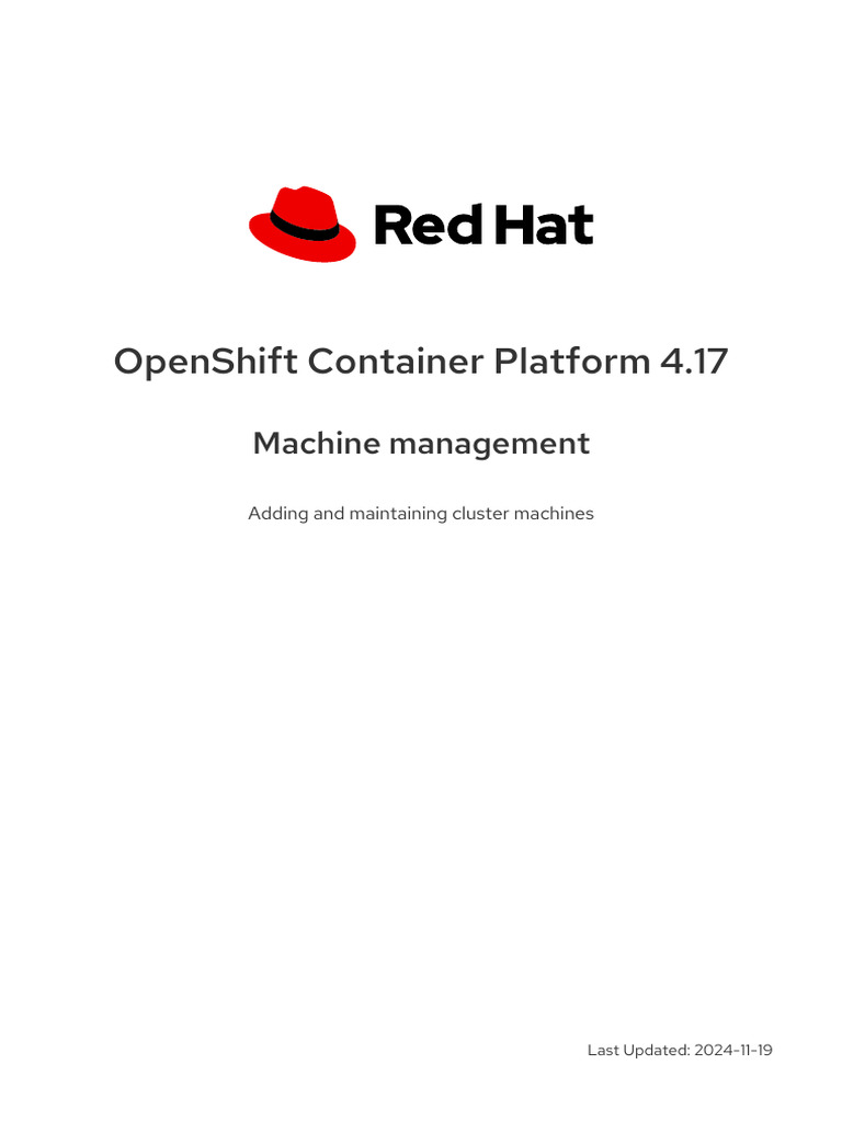 OpenShift - Container - Platform 4.17 Machine - Management en US | PDF ...