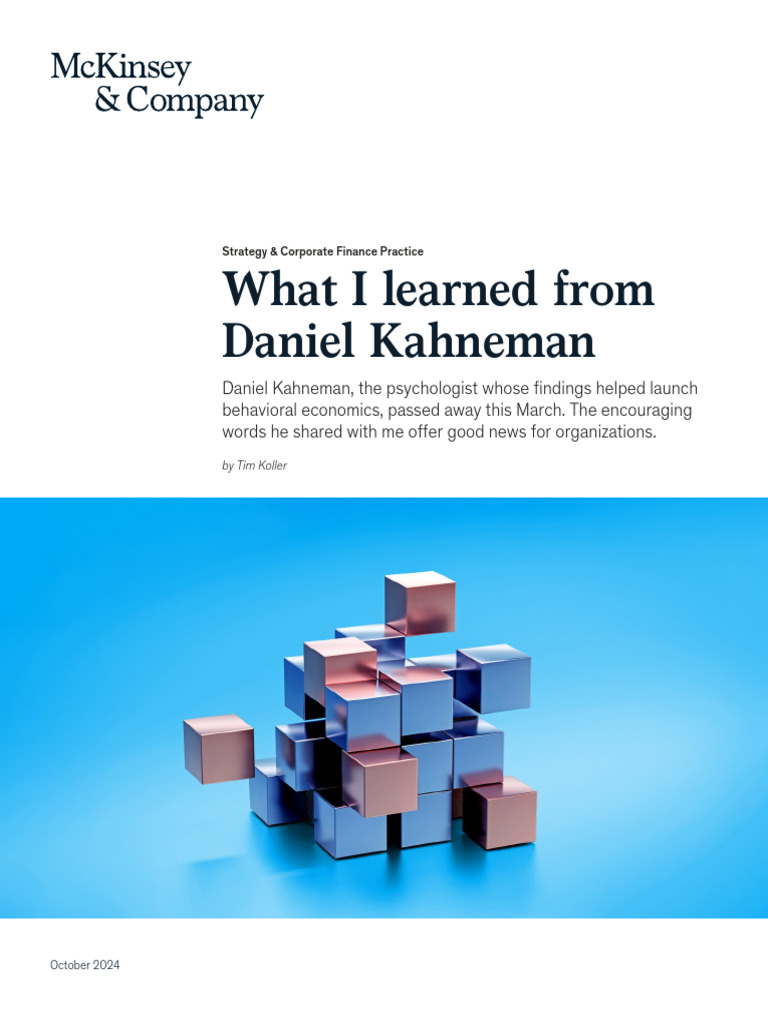 What I Learned From Daniel Kahneman - Final | PDF | Behavioral ...