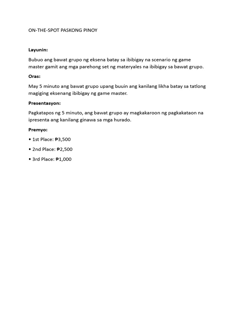 On The Spot Human Paskong Pinoy | PDF