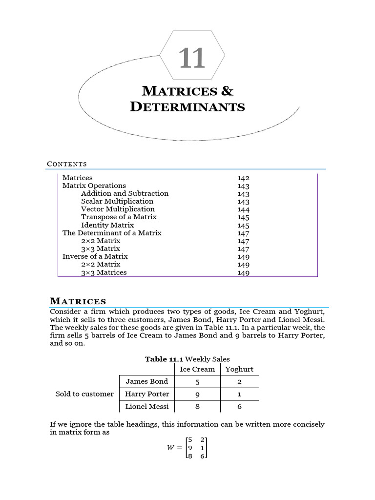 11. Matrices | PDF | Matrix (Mathematics) | Determinant