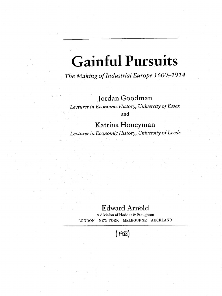 J Goodman and K Honeyman - Gainful Pursuits | PDF