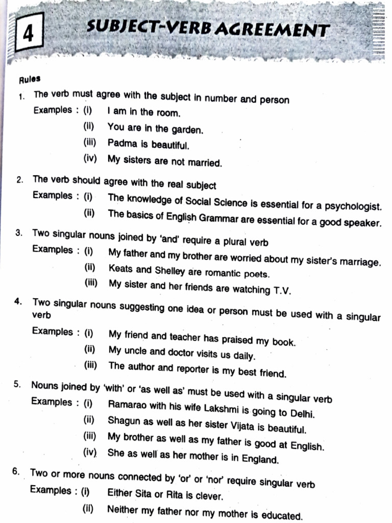 Subject Verb Agreement | PDF | Plural | Grammatical Number