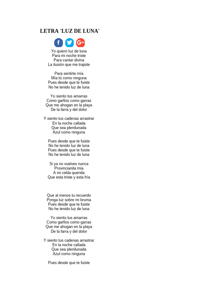 Letra Luz de Luna | PDF | Arte
