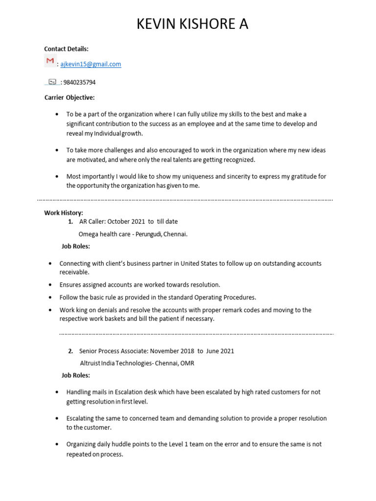 Kevin's Resume | PDF | Career & Growth | Business