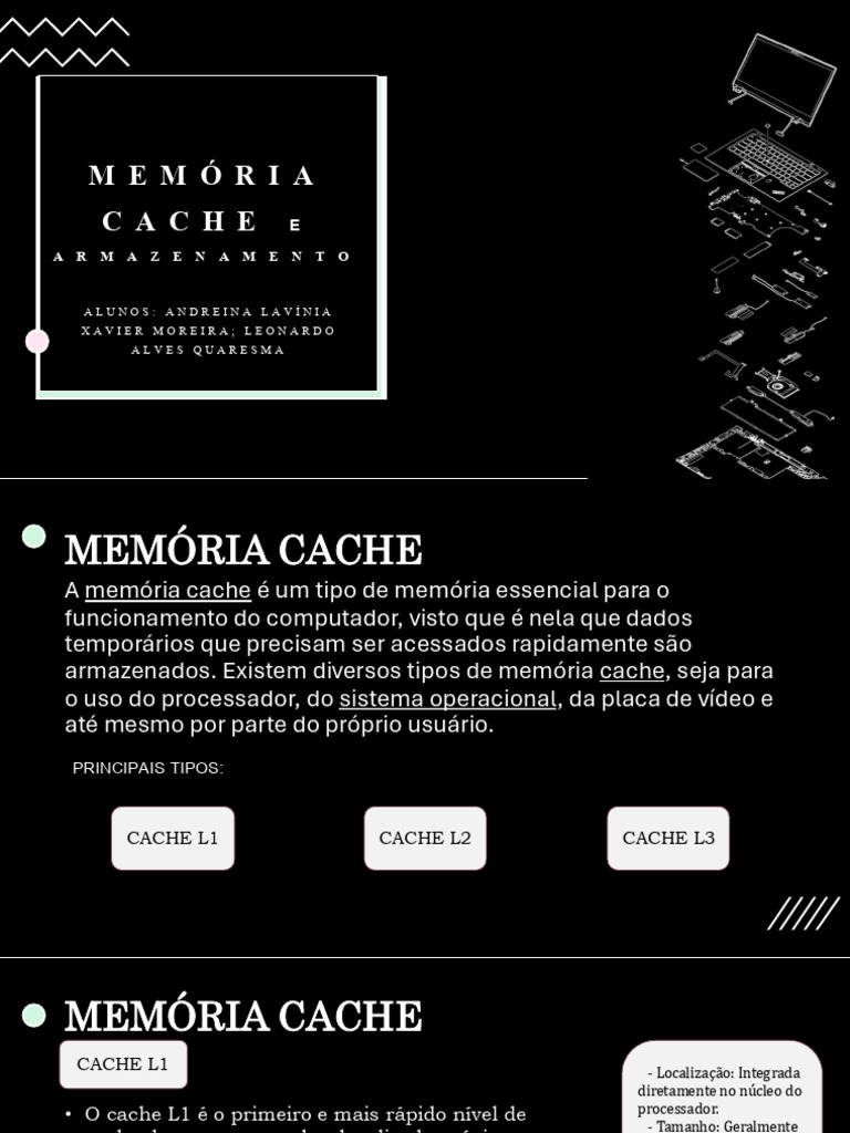 Memória Cache e Armazenamento Trabalho | PDF | Cache (informática ...