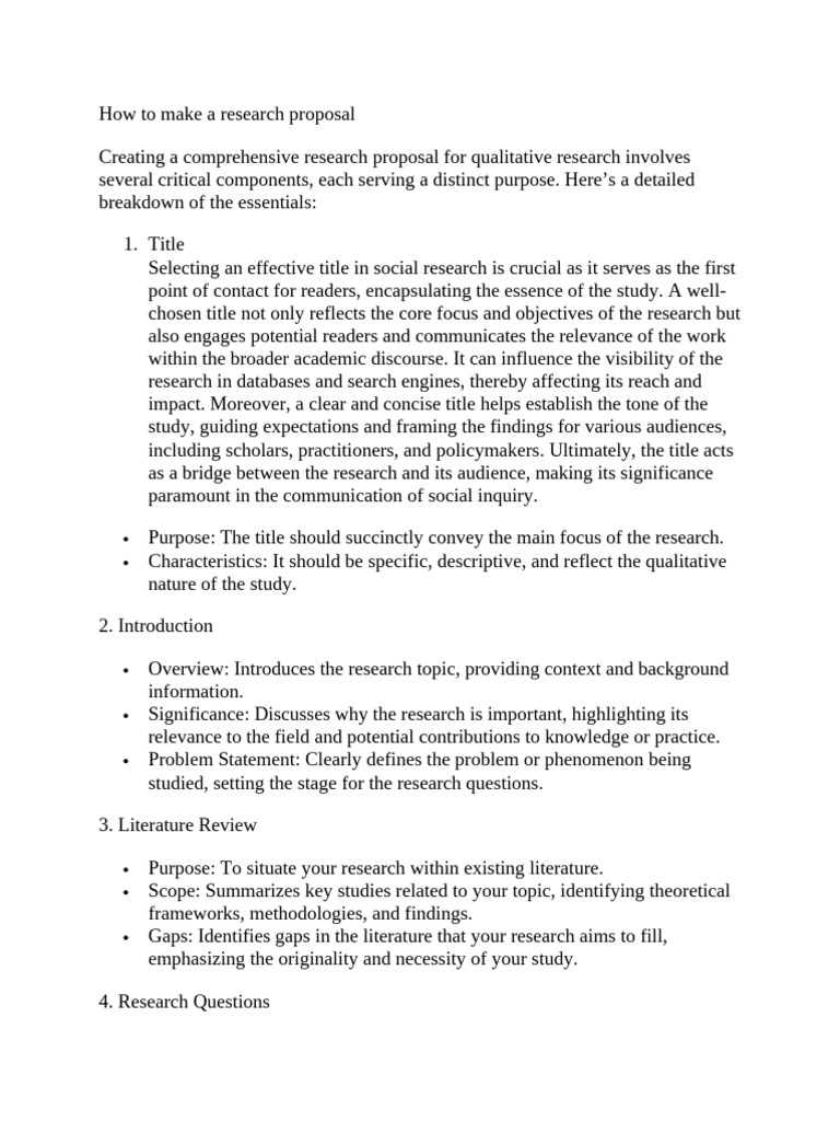 Research Proposal Outline | PDF | Methodology | Quantitative Research