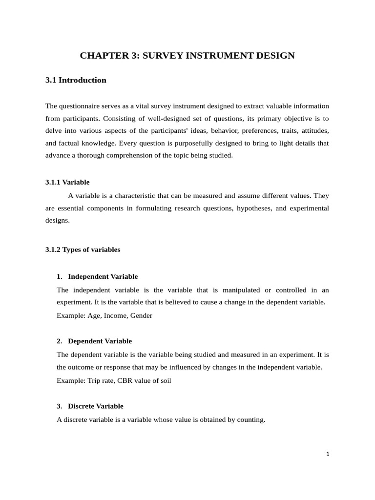 Survey Instrument Design | PDF | Career & Growth | Science & Mathematics