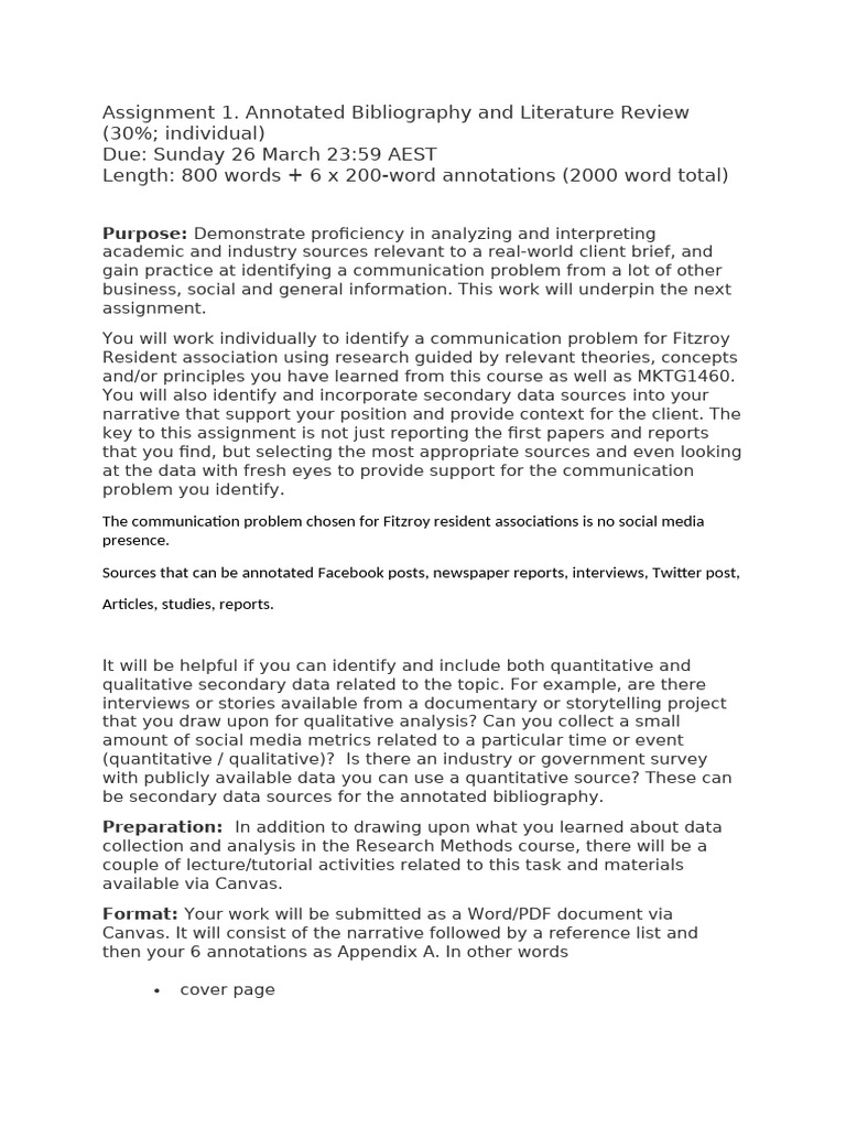 Assignment 1 Instructions | PDF