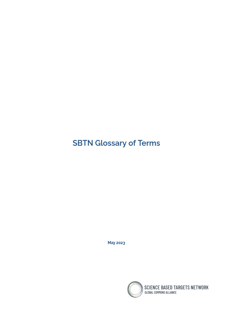 SBTN Steps 1 3 Glossary - 2023.docx 1 | PDF | Ecosystem | Sustainability