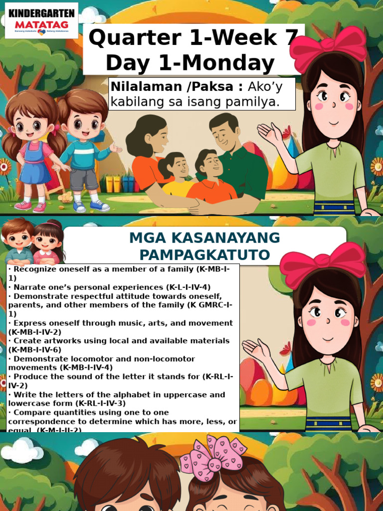 Day 1 - Kinder PPT q1 Week 7 Matatag | PDF
