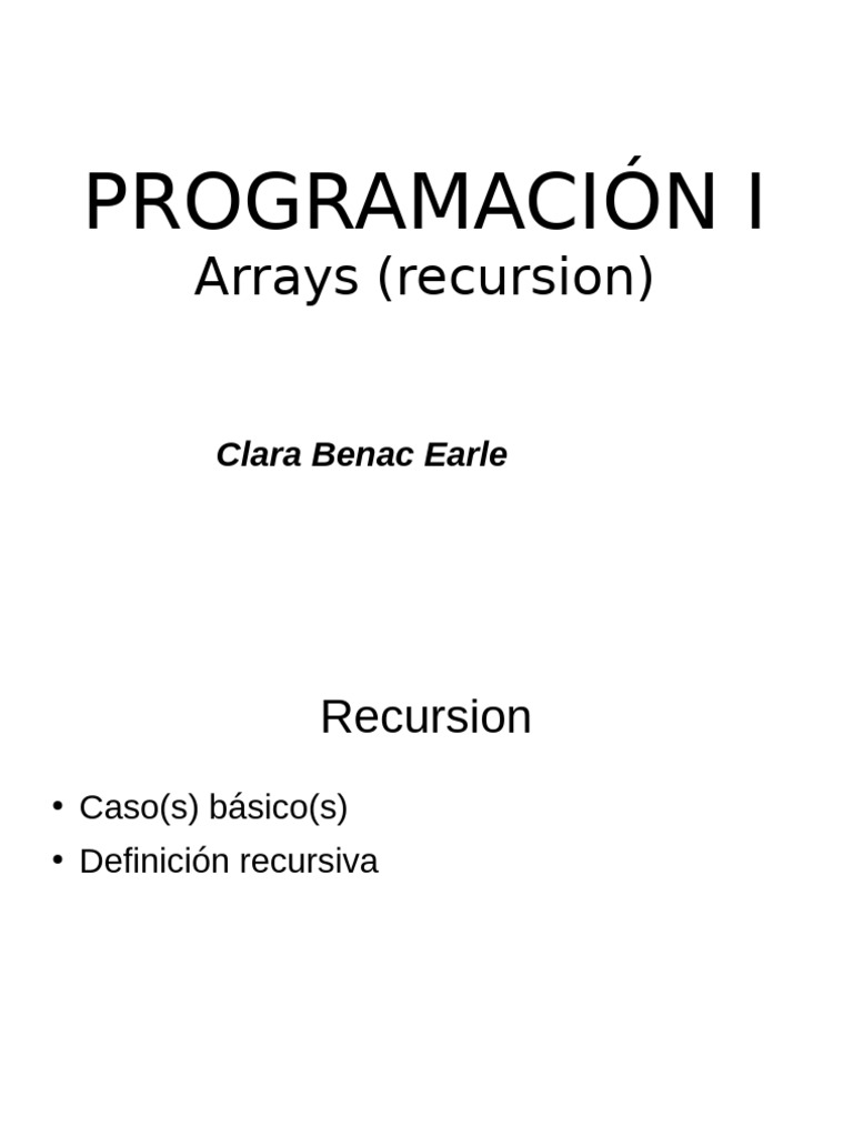 9 PRGI Arrays Recursion | PDF