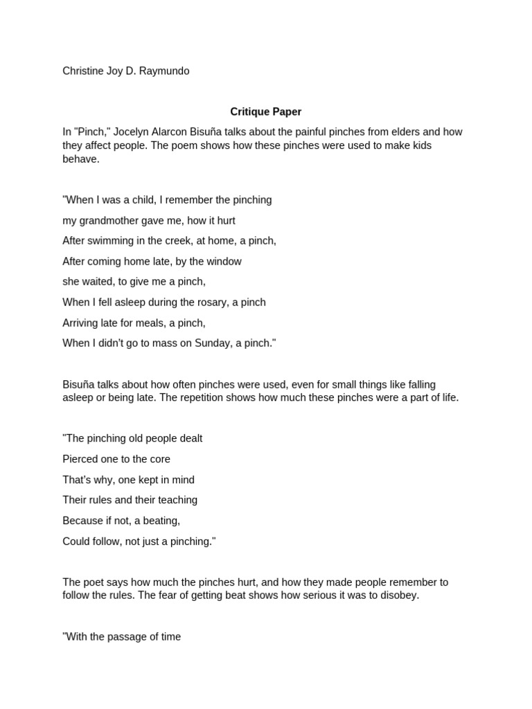 Critique Paper | PDF