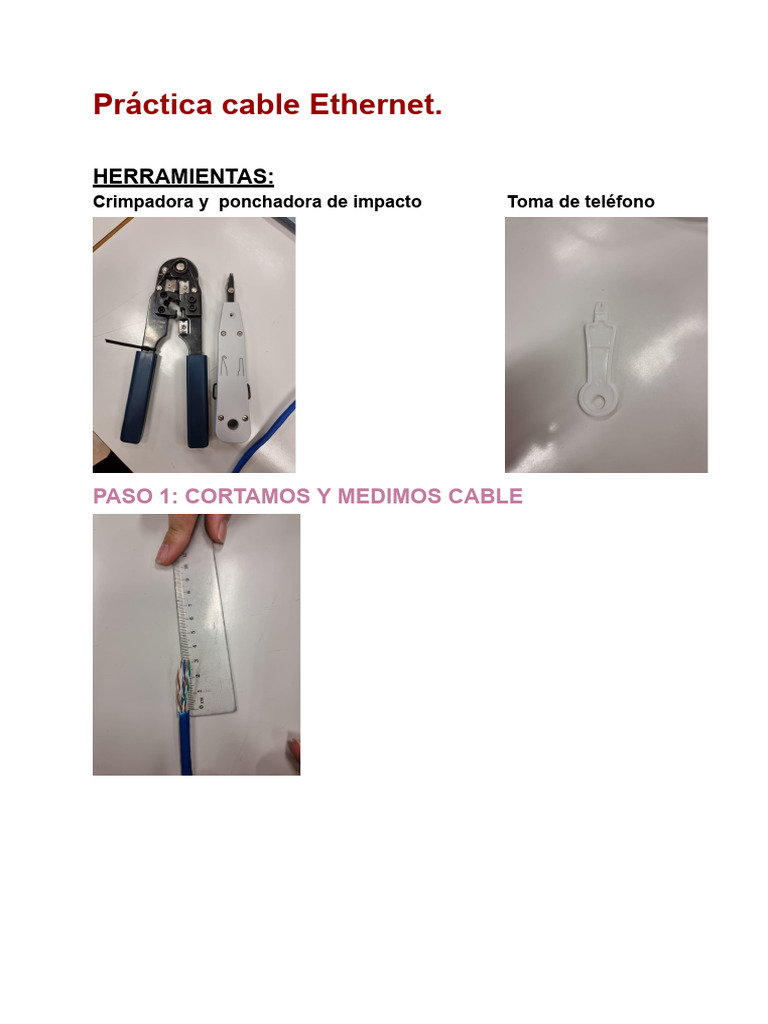 Práctica Cable Ethernet | PDF