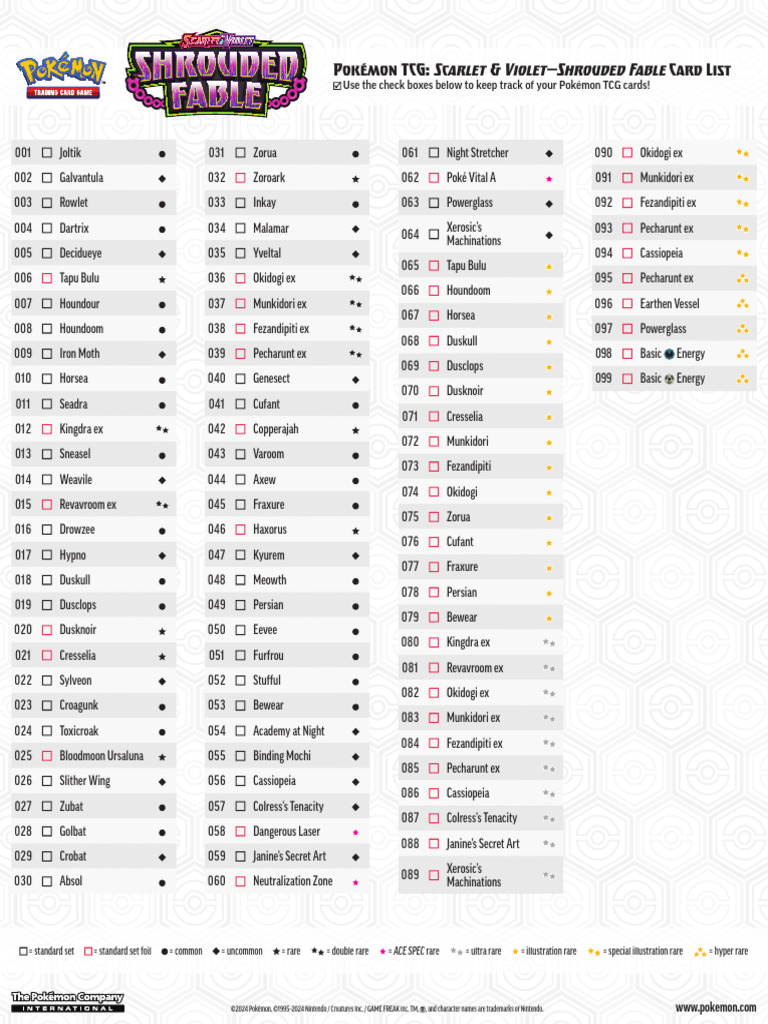 Shrouded-Fable-Card-List Pokemon | PDF | Video Games | Japanese Games