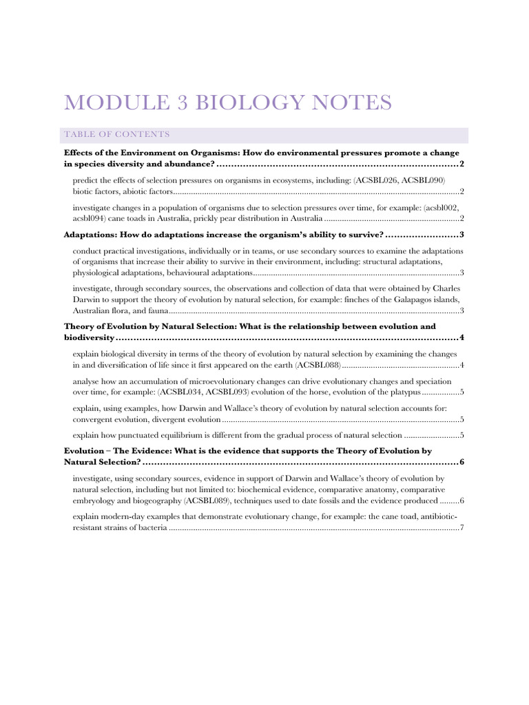 biology-module-3-notes | PDF | Evolution | Antimicrobial Resistance