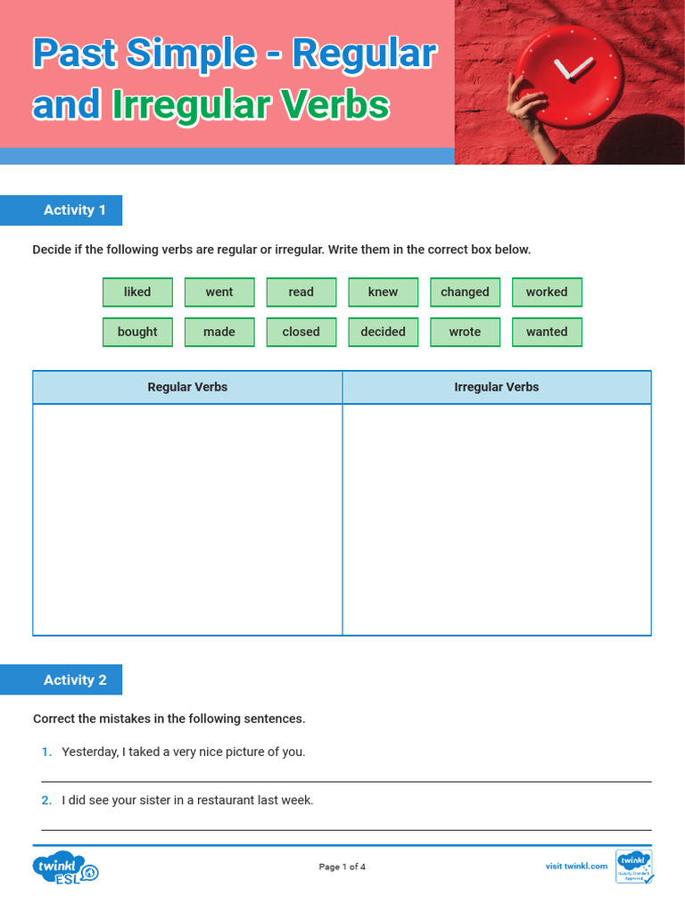 Past Simpe 2 | PDF | English As A Second Or Foreign Language | Grammar