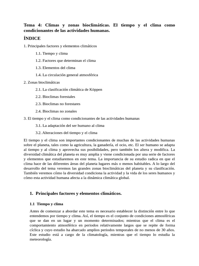 Resumen Tema 4 | PDF | Clima | Herida