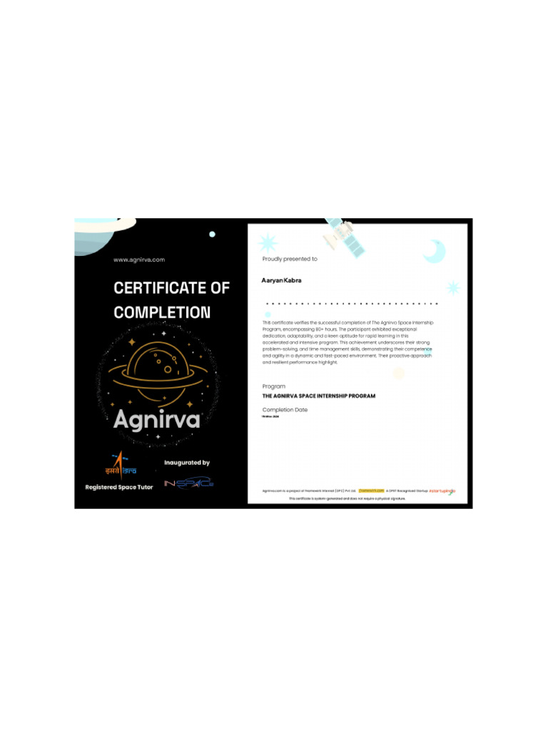 THE AGNIRVA SPACE INTERNSHIP PROGRAM k | PDF THE AGNIRVA SPACE INTERNSHIP PROGRAM k | PDF