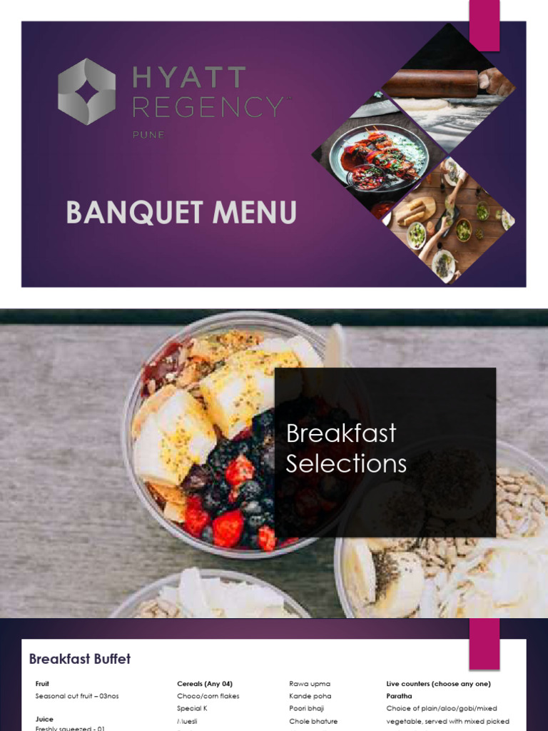 Hyatt Regency Pune - Banquet Menu | PDF | Salad | Indian Cuisine
