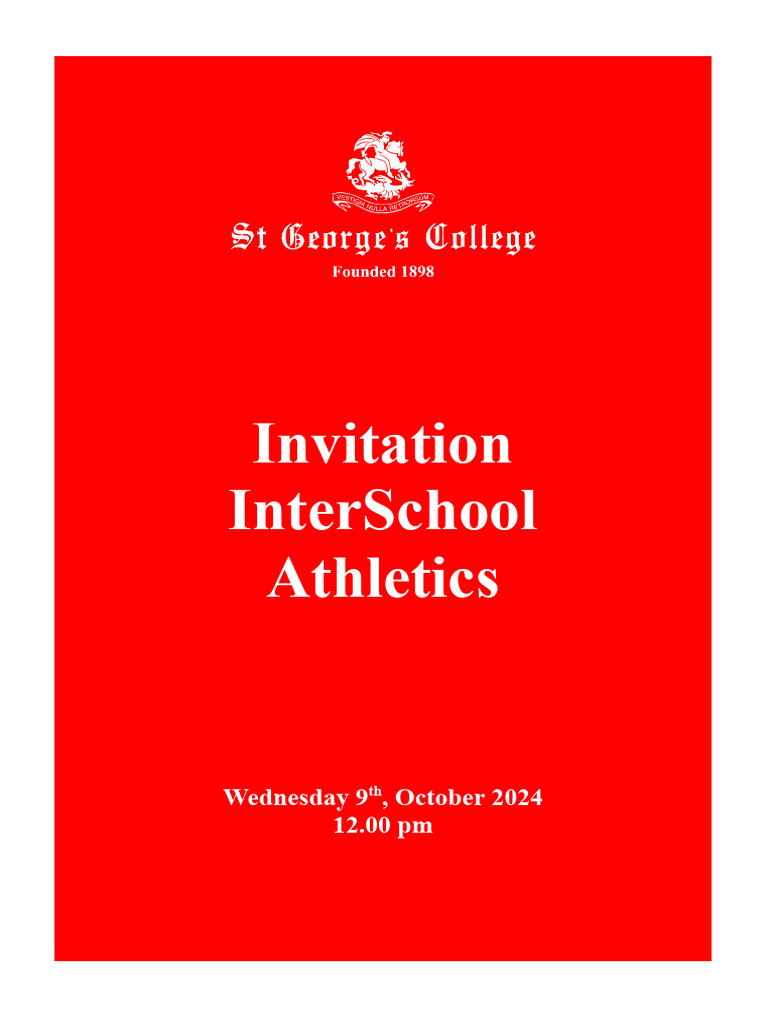 Athletics Invitation Programme 2024 | PDF | Track And Field ...