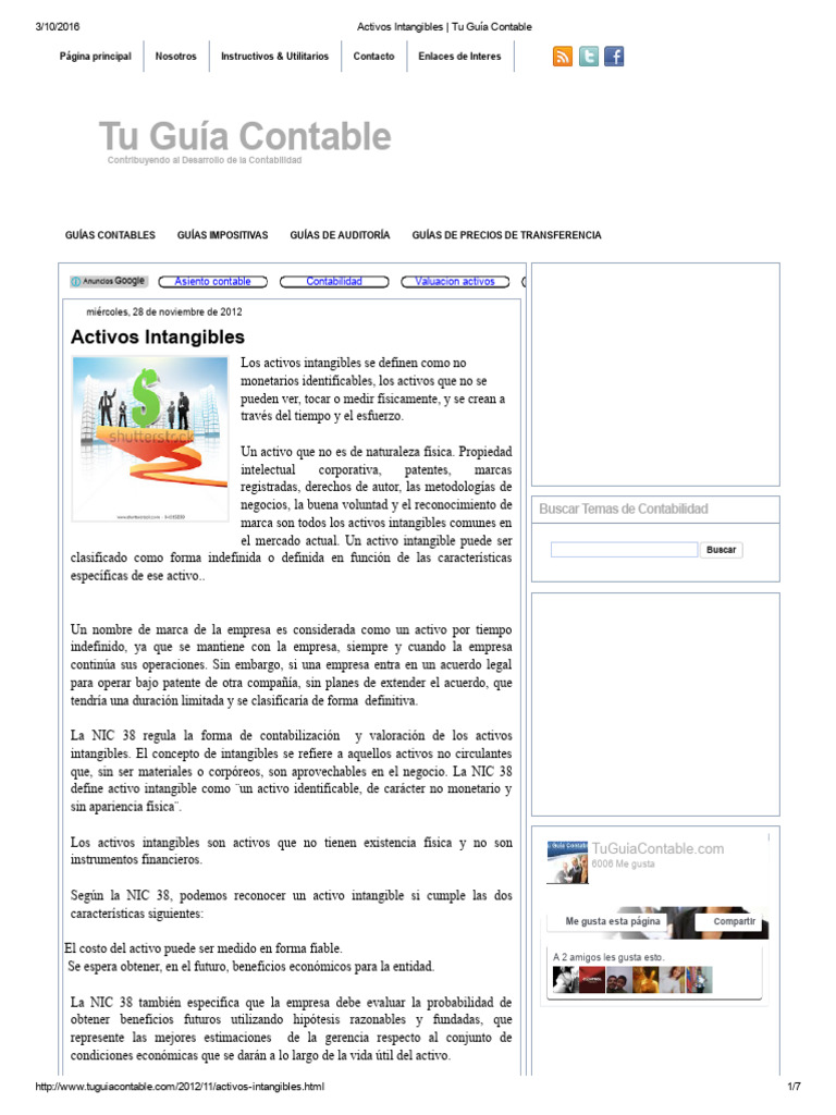 Activos Intangibles _ Tu Guía Contable | PDF | Activo intangible | Contabilidad