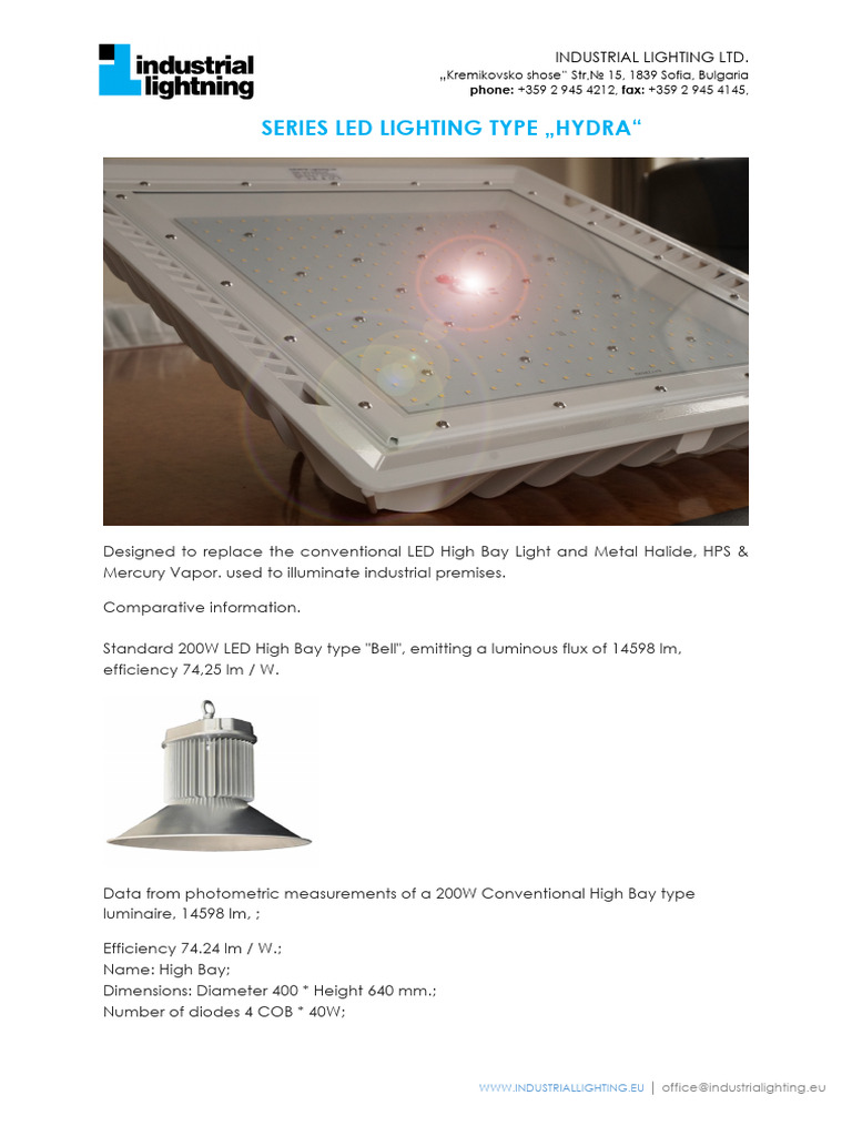 High Temprature - Hydra - Lighting | PDF | Lighting | Light Emitting Diode