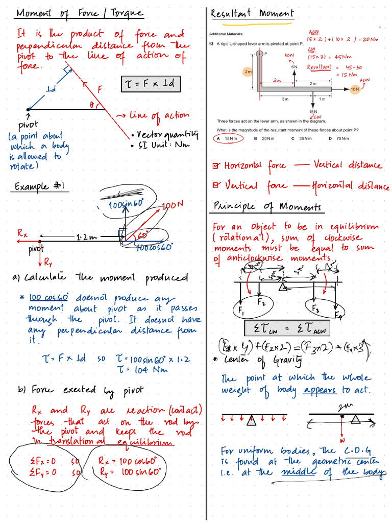 AS Moment of Forces | PDF