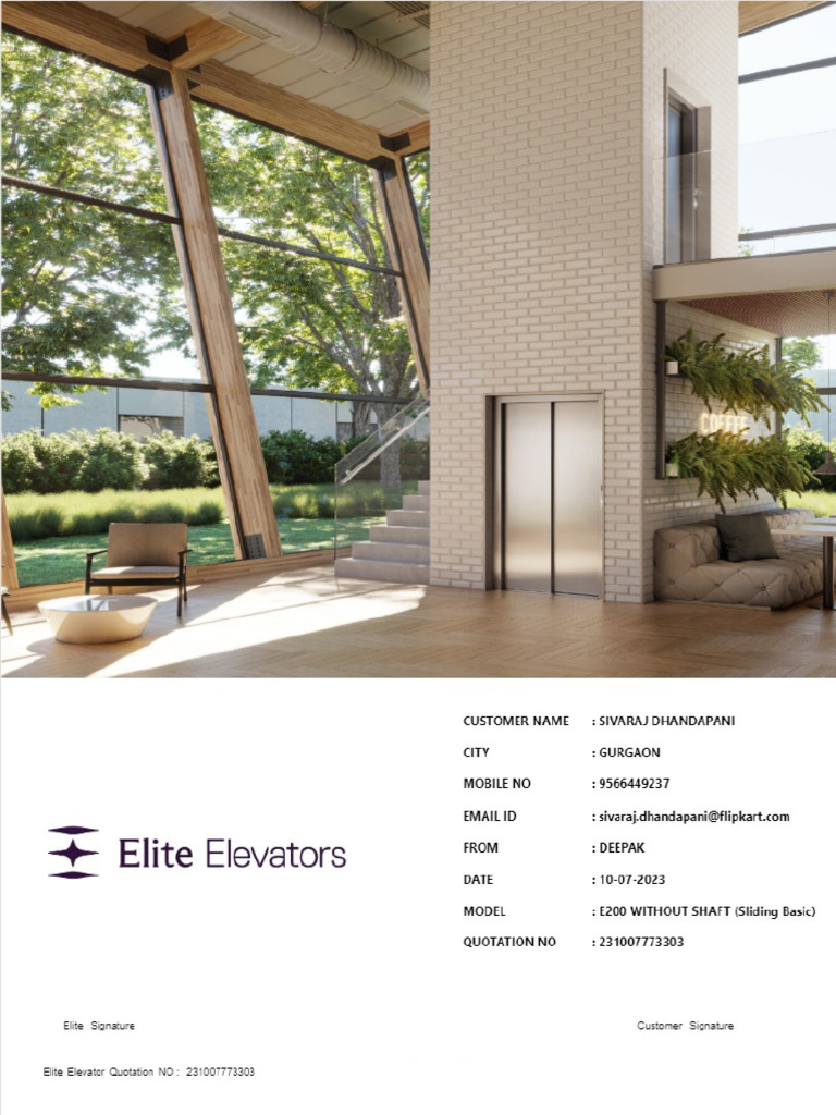 Elite Elevators Specs and Budget | PDF