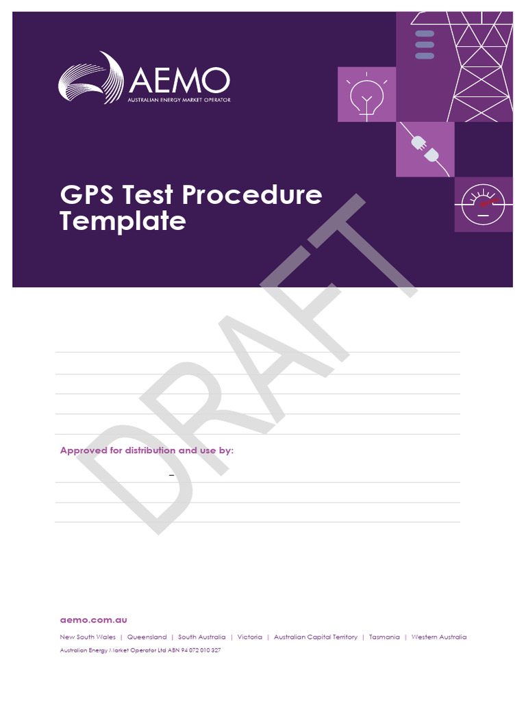 Aemo Gps Test Procedure Template Draft 12 May 2023 | PDF | Power ...