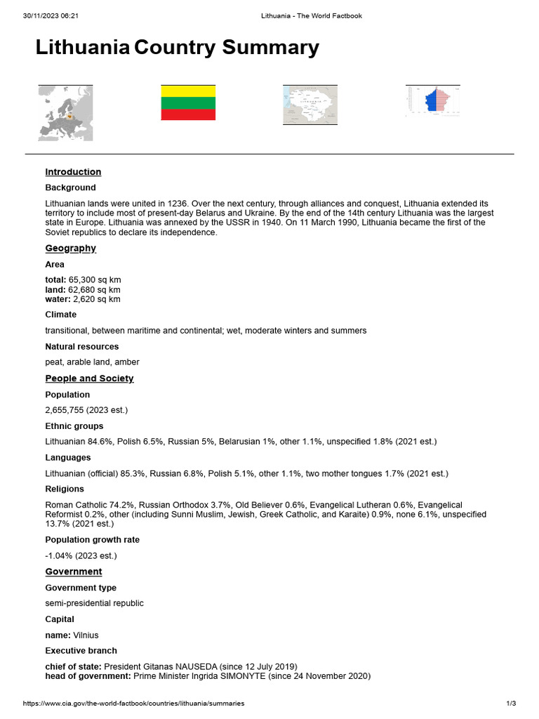 Lithuania: Economy and Government Overview | PDF | Lithuania | Belarus