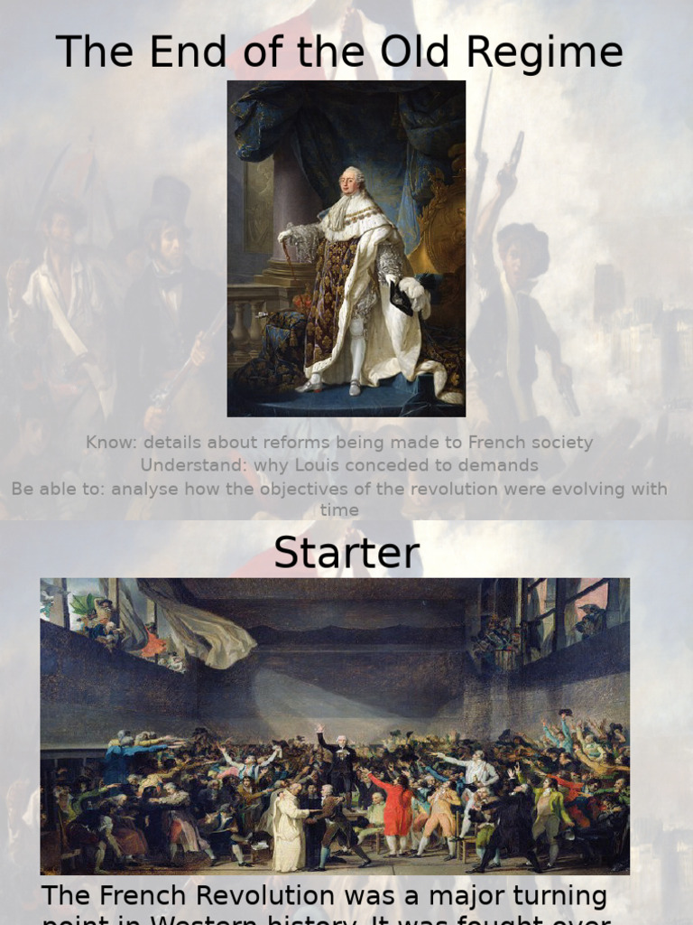 G8 2.1 - French Revolution - End of The Old Regime LT | PDF | French ...