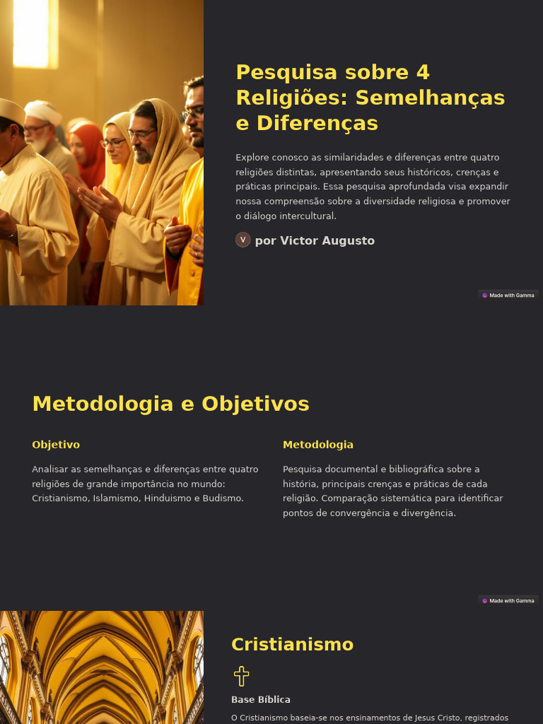 Pesquisa Sobre 4 Religioes Semelhancas e Diferencas | PDF | Fés ...