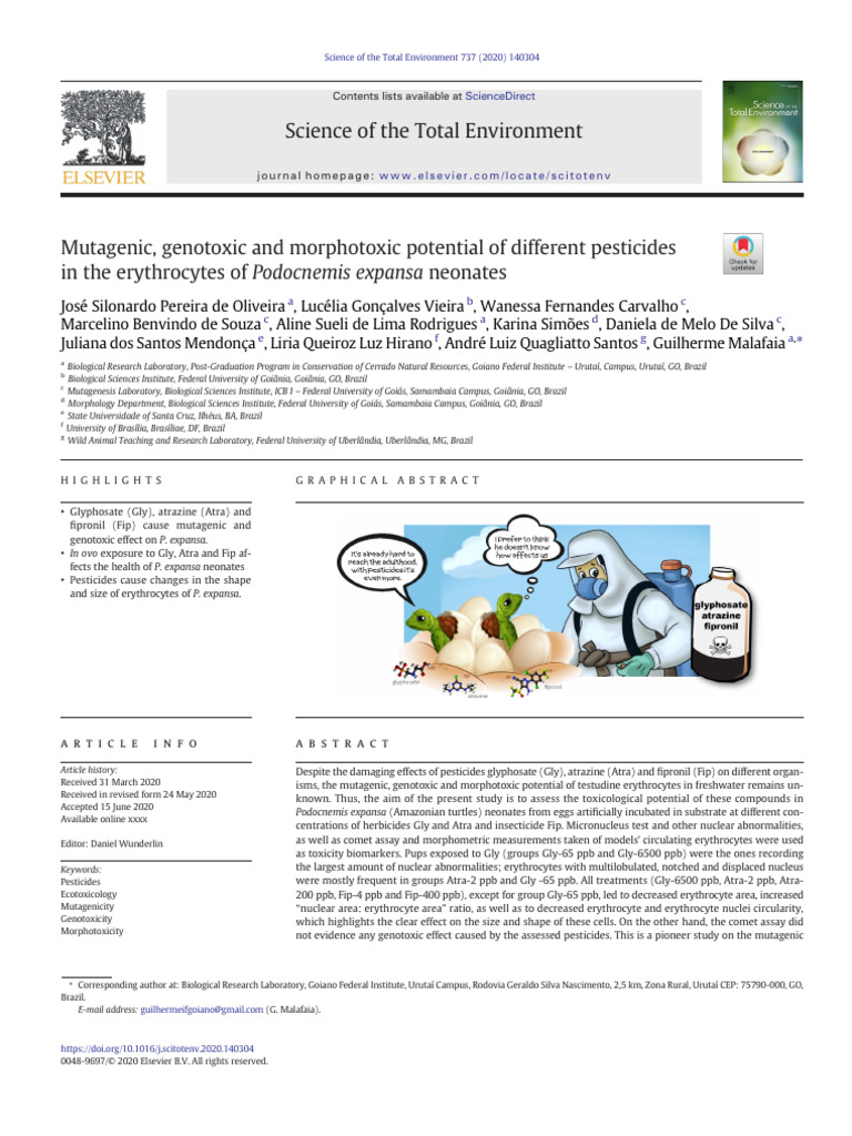 Mutagenic, Genotoxic and Morphotoxic Potential of Different Pesticides ...