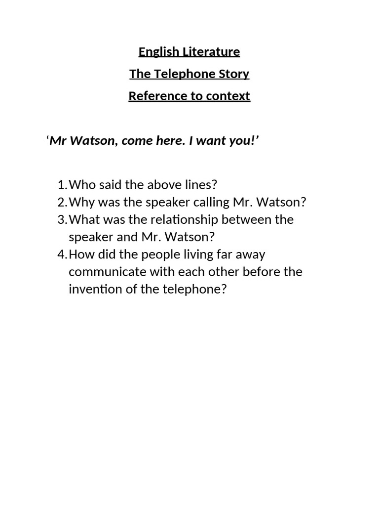 The Telephone Story | PDF