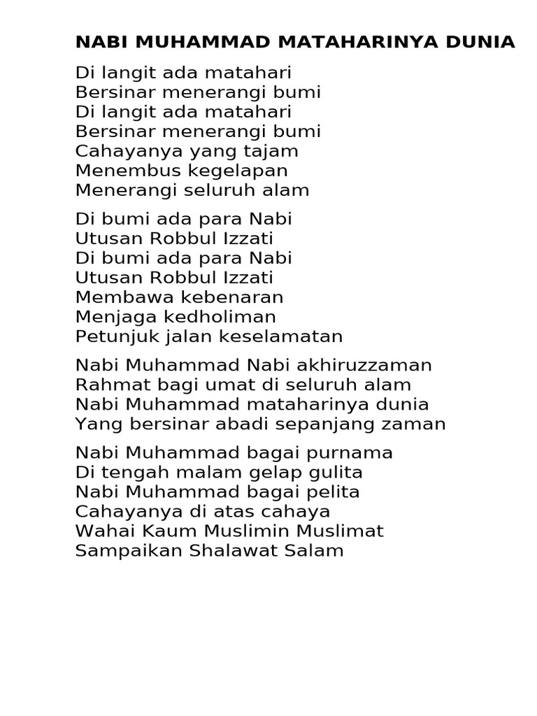 Nabi Muhammad Mataharinya Dunia | PDF | Religion & Spirituality