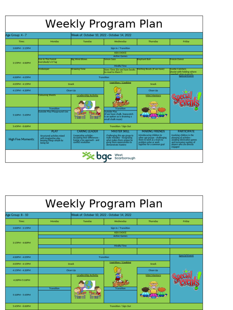 Program Plan For Placement Students Sept 25-29 | PDF