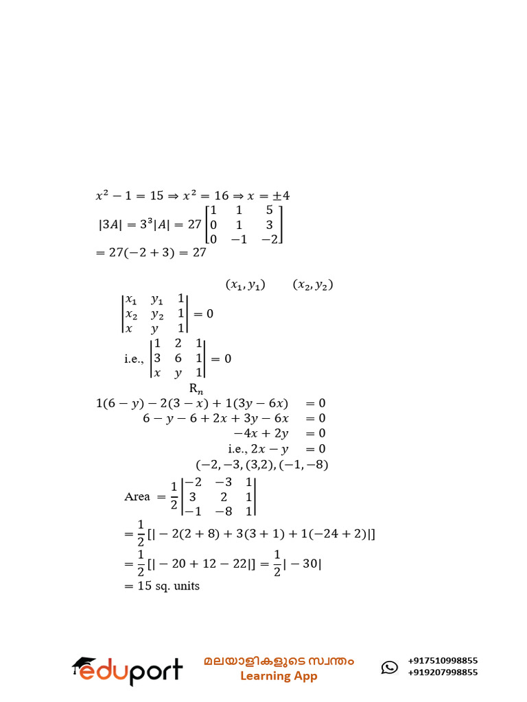 Maths - Chapter 4 Solutions | PDF | Linear Algebra | Algebra