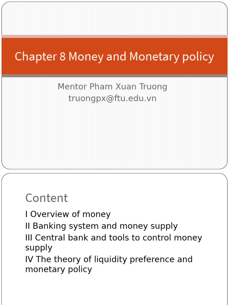 (KTVM) Kinh Te Vi Mo Pham Xuan Truong Chap 8 Money and Monetary Policy | PDF | Money | Money Supply