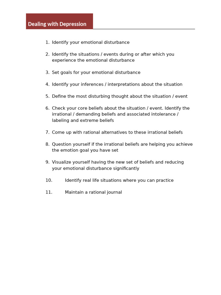 Self-Help Guide for Depression | PDF