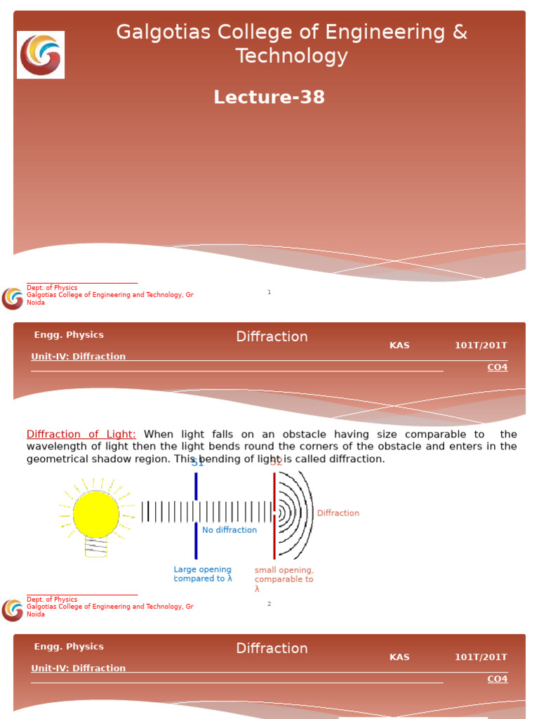 Diffraction Lecture-28 | PDF | Diffraction | Classical Mechanics