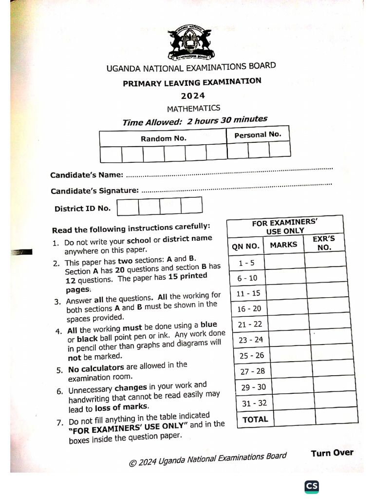 2024 Ple Mathematics Didix | PDF