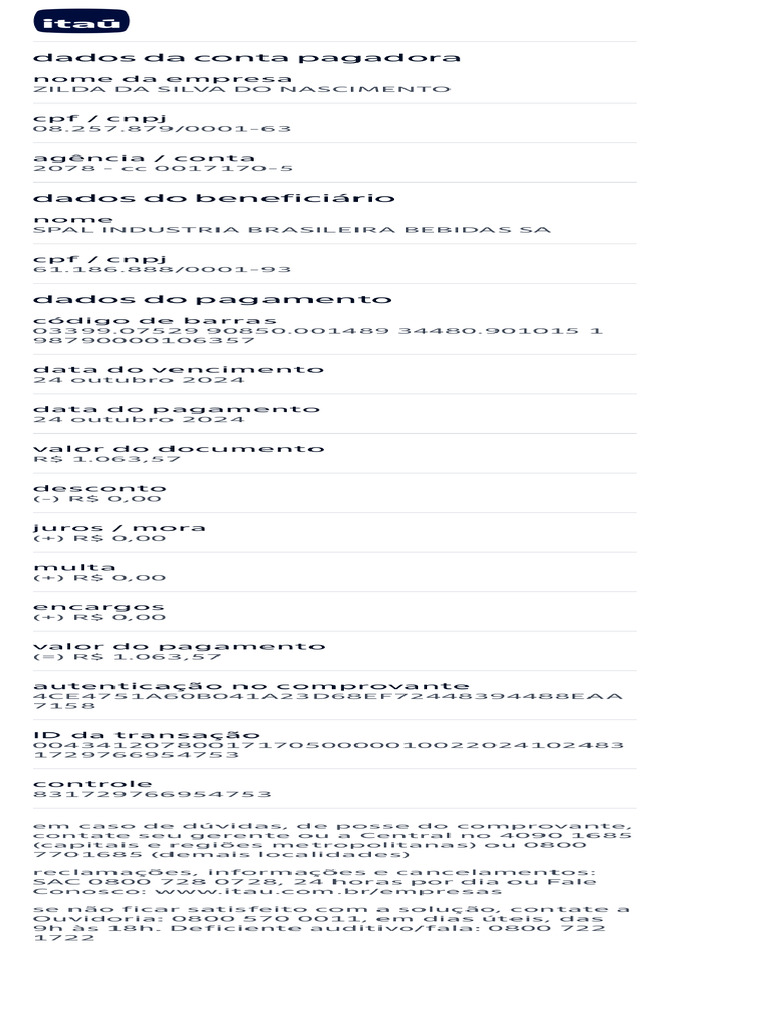 Comprovante Boleto Itau 24 49 2024 07 49 23 | PDF