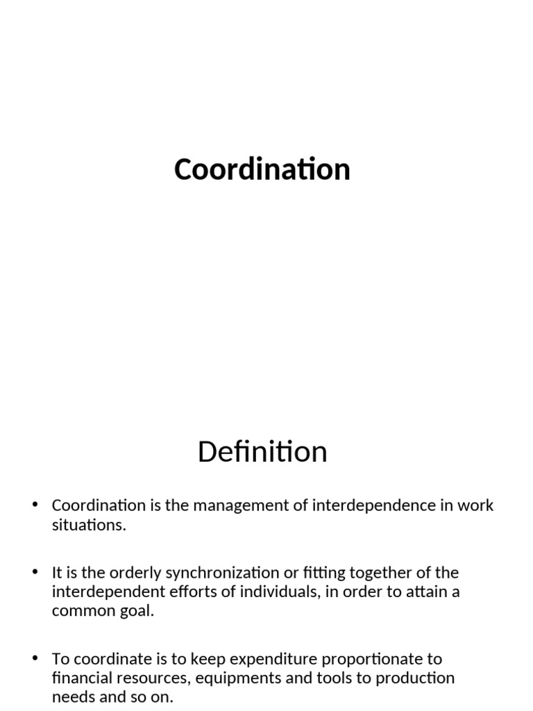 Unit 4 Coordination 2 | PDF | Goal | Business Economics