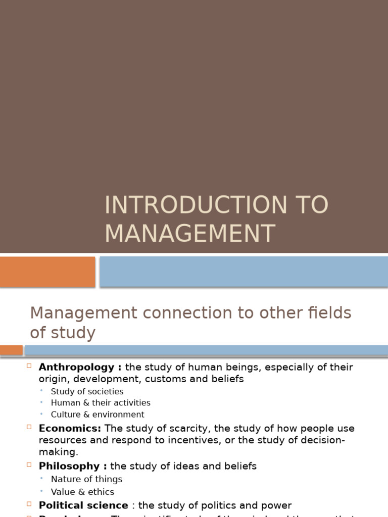 Unit 1 Introduction To Management | PDF | Profession | Science