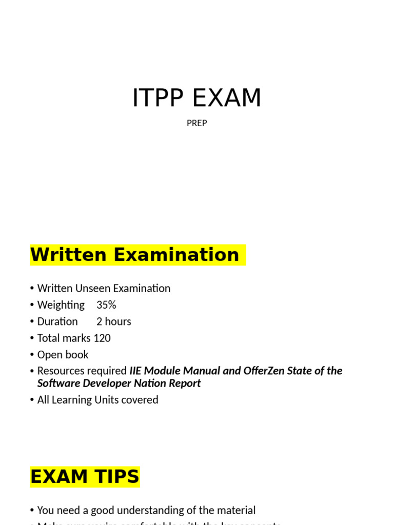 ITPP Exam Preparation Guide | PDF | Salary | Business