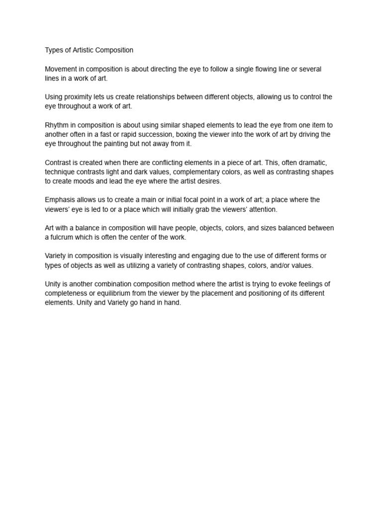 Types of Artistic Composition | PDF | Art