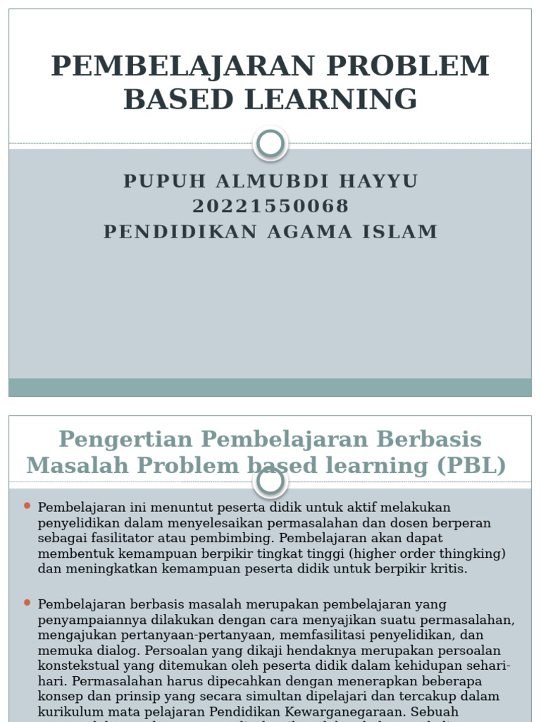 Pembelajaran Problem Based Learning | PDF