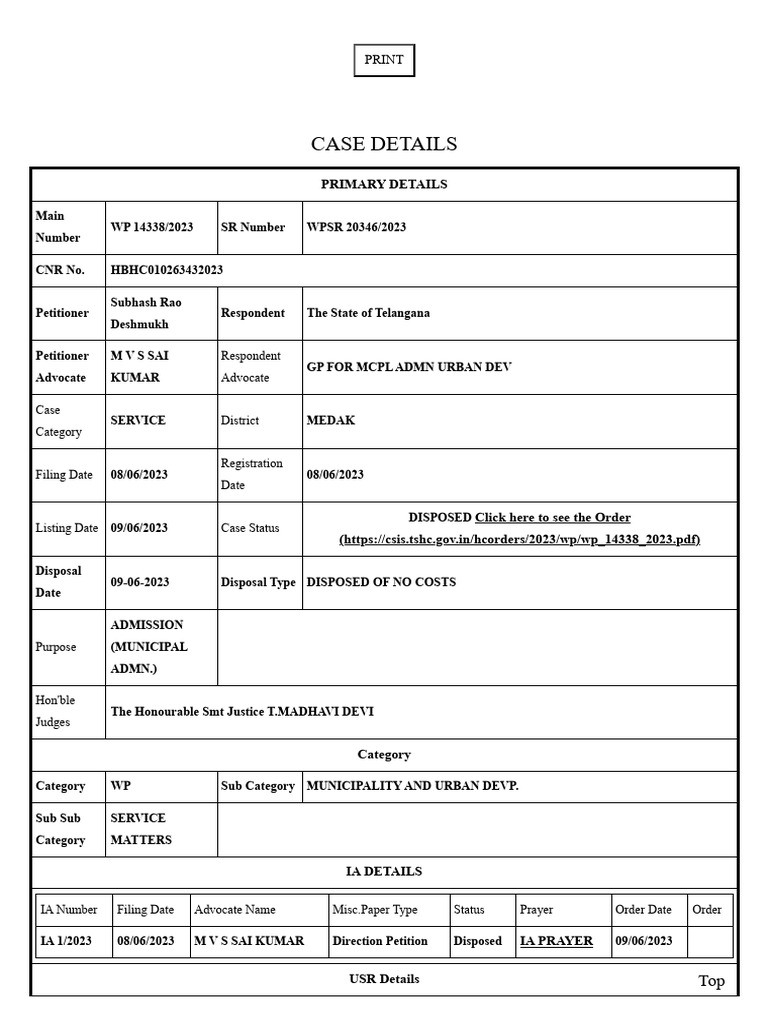 2023.06.09 Subash Rao Deshmukh WP - 14338 - 2023 | PDF | Writ | Judiciaries
